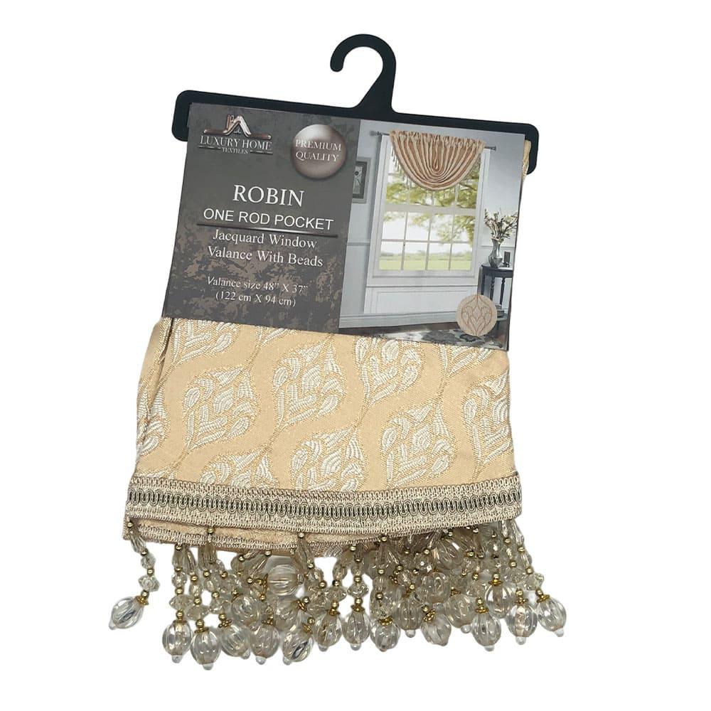 Cenefa Robin Luxury Con Rod Pocket 48" x 37" - Beige – Titan.com.pa