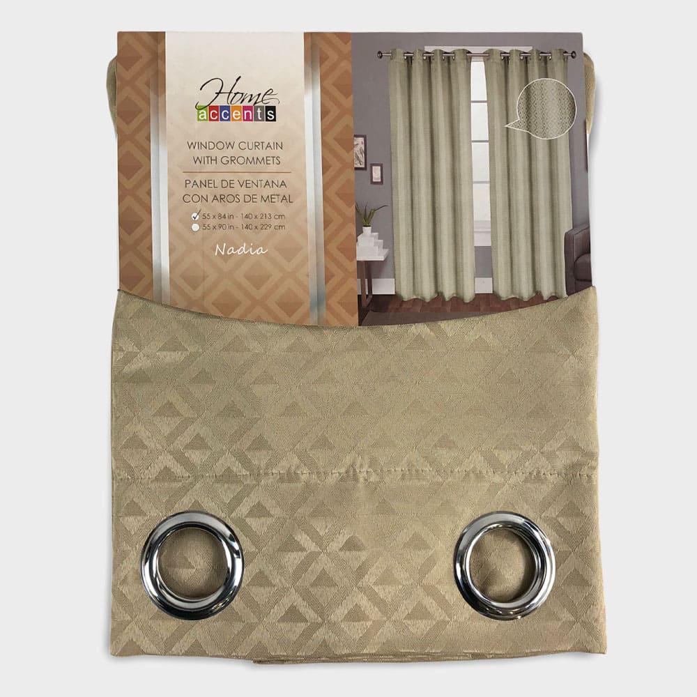 Cortina Home Accents Nadia Con Aros de 54" x 84'' - Dorado – Titan.com.pa