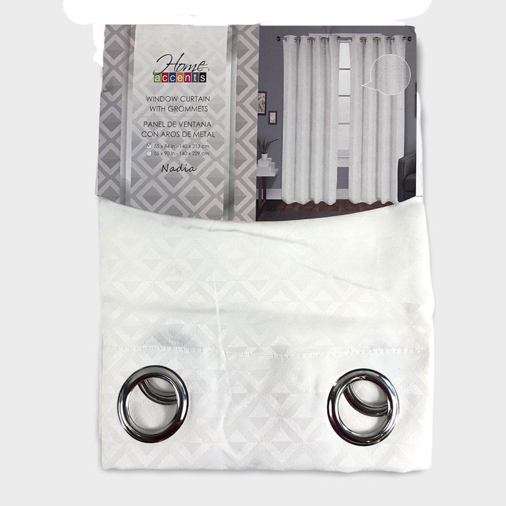 Cortina Home Accents Nadia Con Aros de 54" x 84'' - Blanco | Titan.com.pa